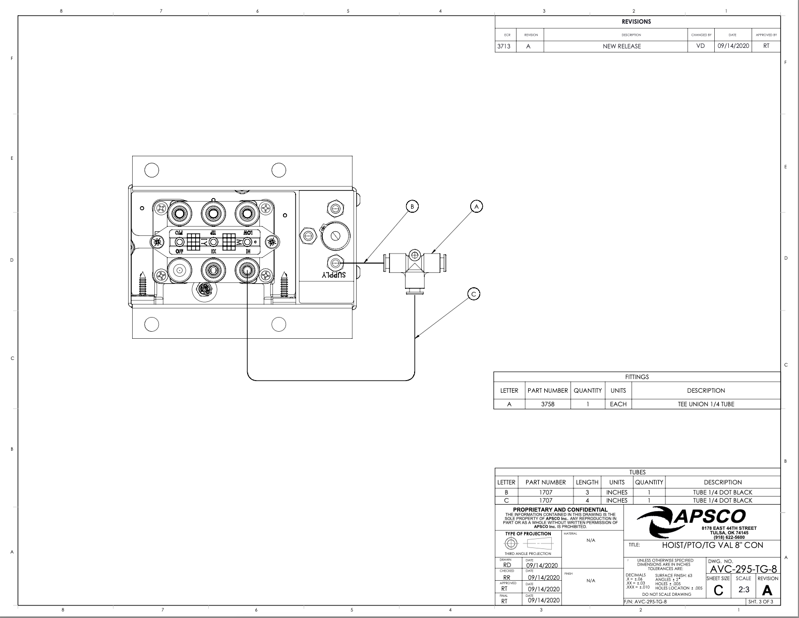 8" Air Console Dump Truck Chelsea/Muncie PTO | AVC-295-TG-8 | APSCO USA ...