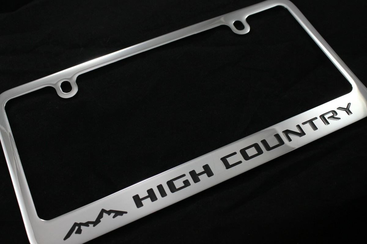 CHEVROLET HIGH COUNTRY Chrome Plated Brass Metal License Plate Frame Holder