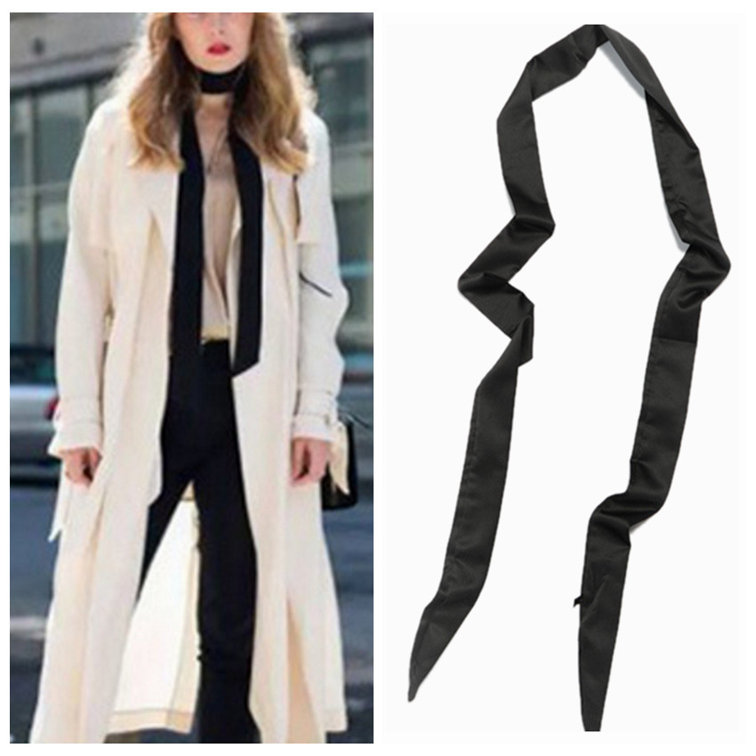 Women Skinny Neck Scarf Shawl Long Slim Ribbon Thin Ladies Scarves ...
