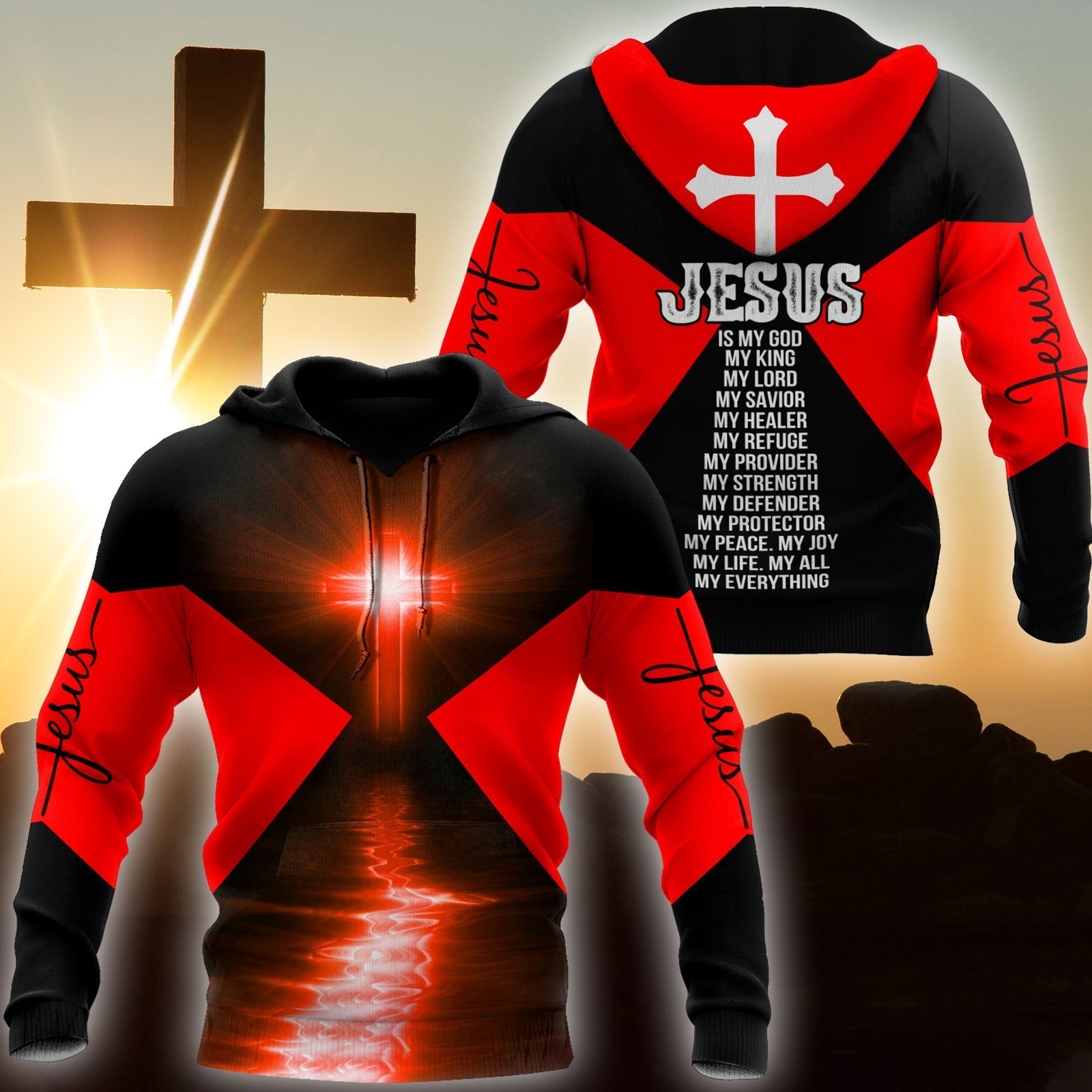 Jesus Cross Light Black And Red Color Jesus All Over … - Gem