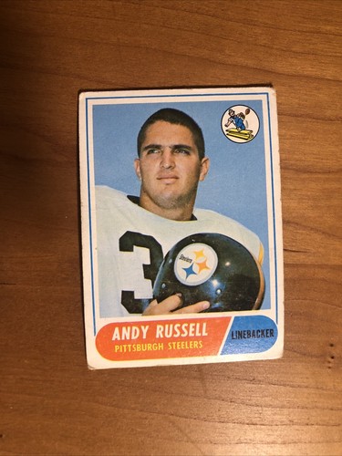 1968 Topps Andy Russell Rookie #163 football card Pittsburgh Steelers ...