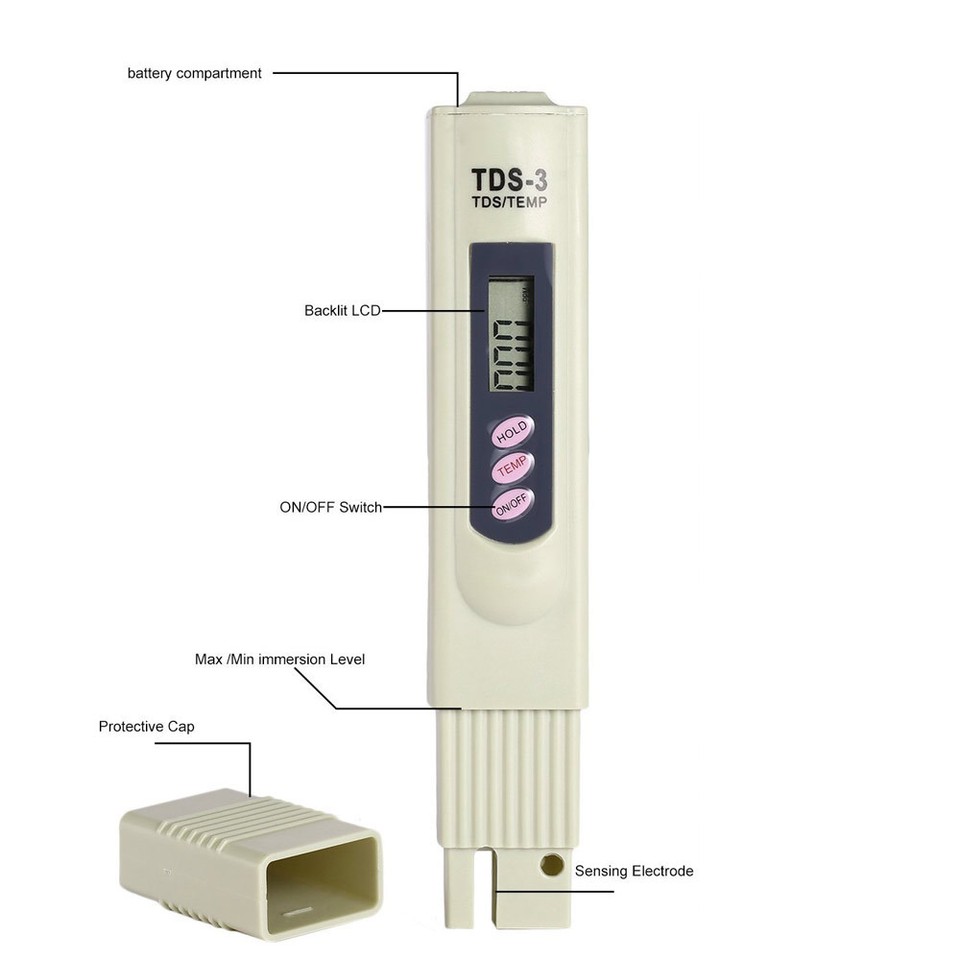 TDS Tester+Digital Ph Meter Aquarium Pool Hydroponic Water Monitor 0 ...