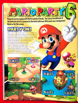 2005 MARIO PARTY 6 Nintendo GameCube Video Game = Official Promo Art PRINT AD | eBay