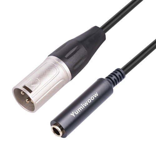 XLR Male to 1/4" Female Cable, 3 Pin Male to 6.35mm Socket Audio Cord ...