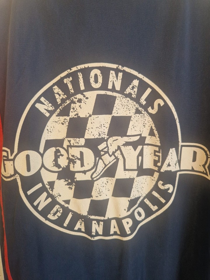 Good Year Retro Track Top Blue With Badges Long Sleeved Size Medium Vgc ...