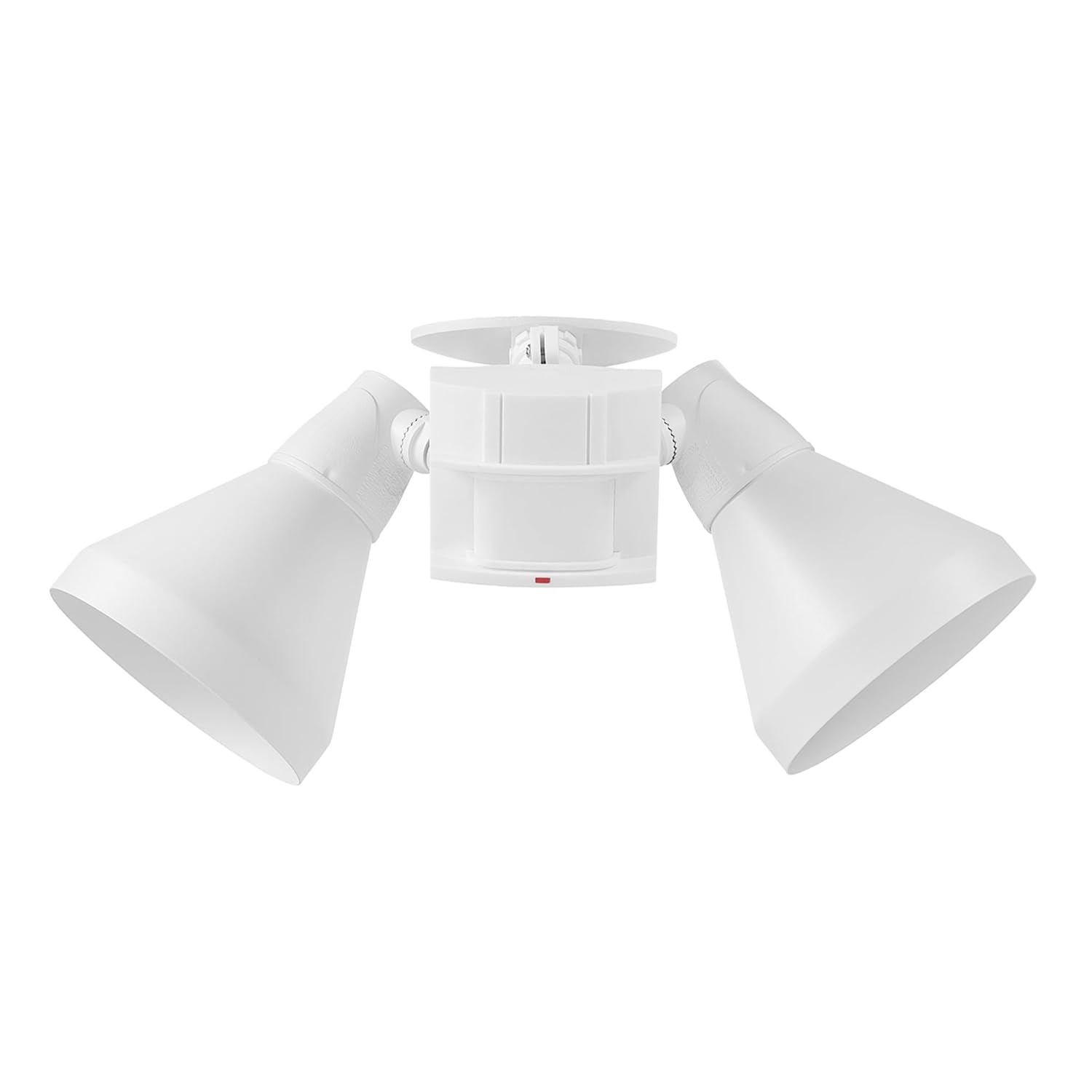 180-Degree 240 W Twin Head White Hardwired Motion Sensor Security Flood ...
