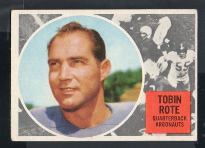1960 Topps Canadian Football Card #74 Tobin Rote-Toronto Argonauts Vg ...
