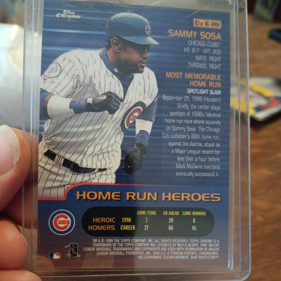 Topps Chrome Sammy Sosa Home Run Heroes | eBay
