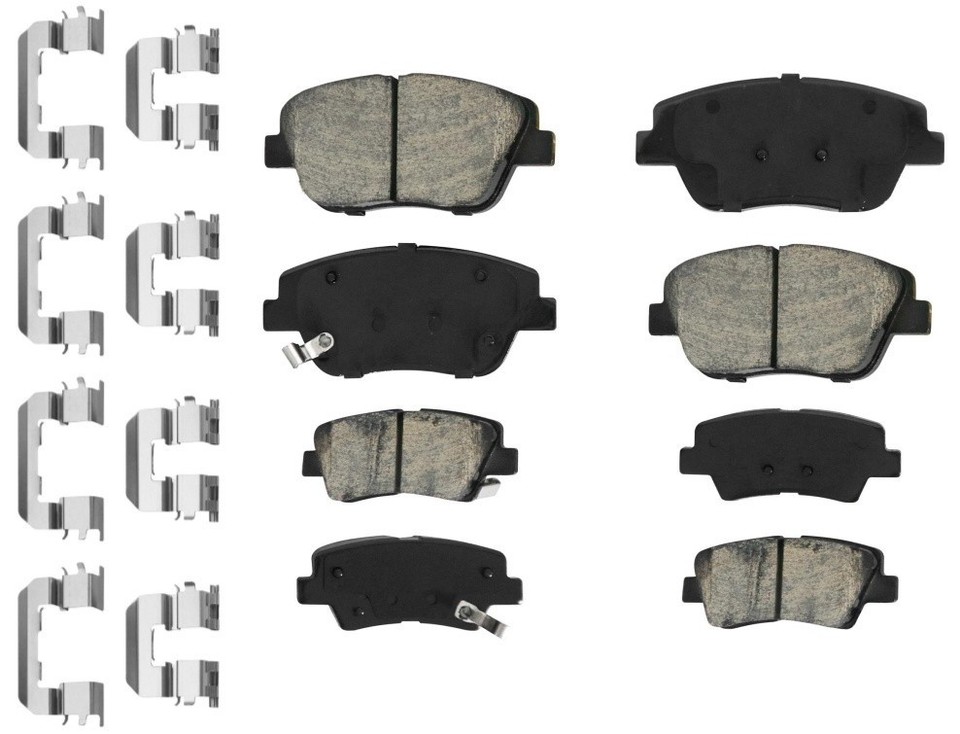 For 2011-2014 Hyundai Sonata Kia Optima Front+Rear Ceramic Brake Pads w ...