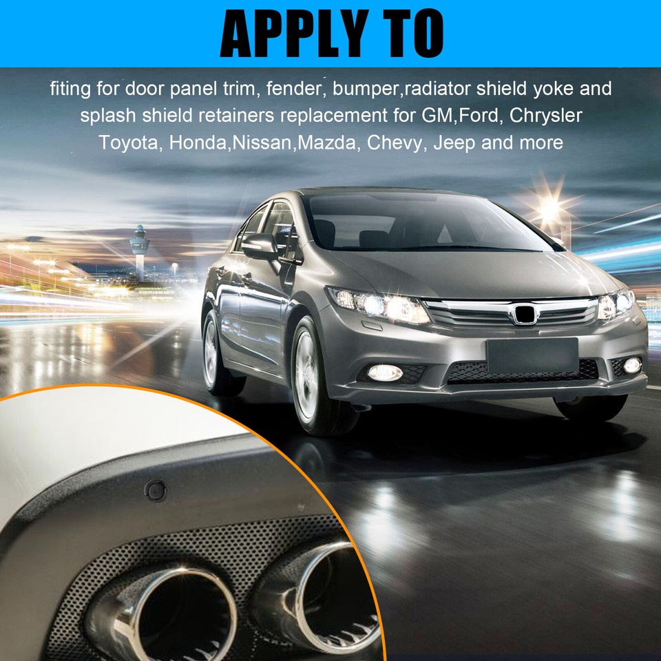 190X Car Rivets Splash Guard Sill Grille Trim Panel Lining Clips Fastener Screws | eBay