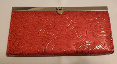 I Squared Tab Lock Long Wallet Bright Pink Swirl Rectangle CC Holder ...