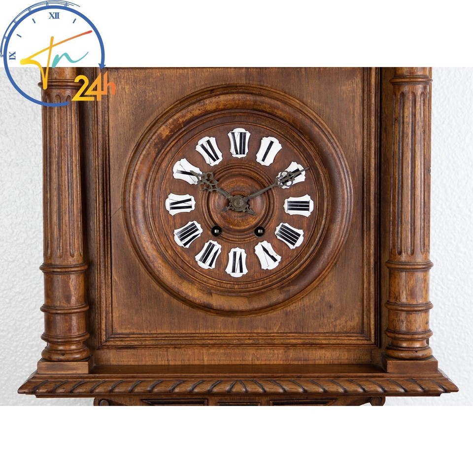 Antique French Wooden Wall Clock with Barometer Weather Station | eBay