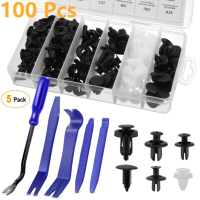 100pcs Car Body Plastic Trim Retainer Fastener Clips Push Pin Fender ...