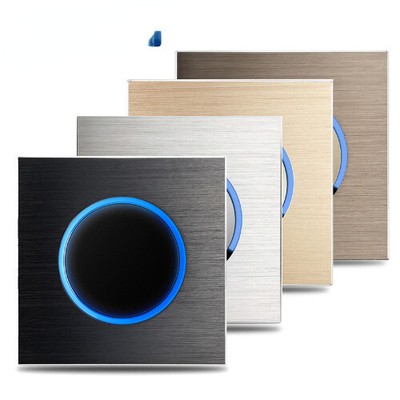 16A Light Switch Matte Aluminium Alloy Panel Circle LED Indicator ...