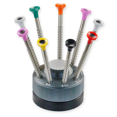 Watchmakers 9pcs Hardened Watch Screwdrivers + Stand Repairs Tool Slot ...