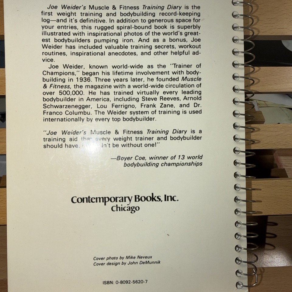 JOE WEIDER'S MUSCLE AND FITNESS TRAINING DIARIES Like New | eBay