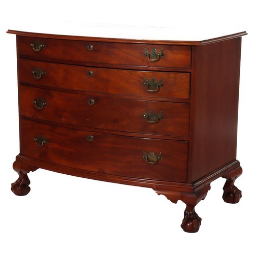 Antique Boston Chippendale Mahogany 4-Graduated Drawer Bow Front Chest ...