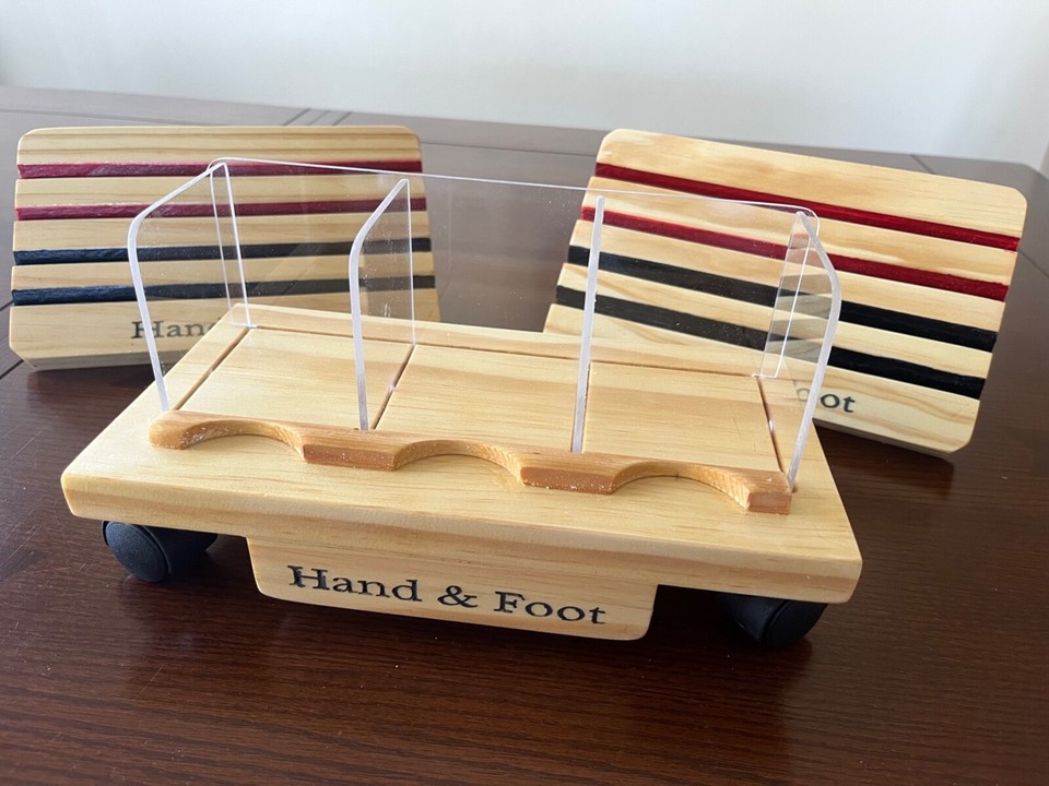 Hand and Foot card set: card trolley on wheels, book/canasta holders ...