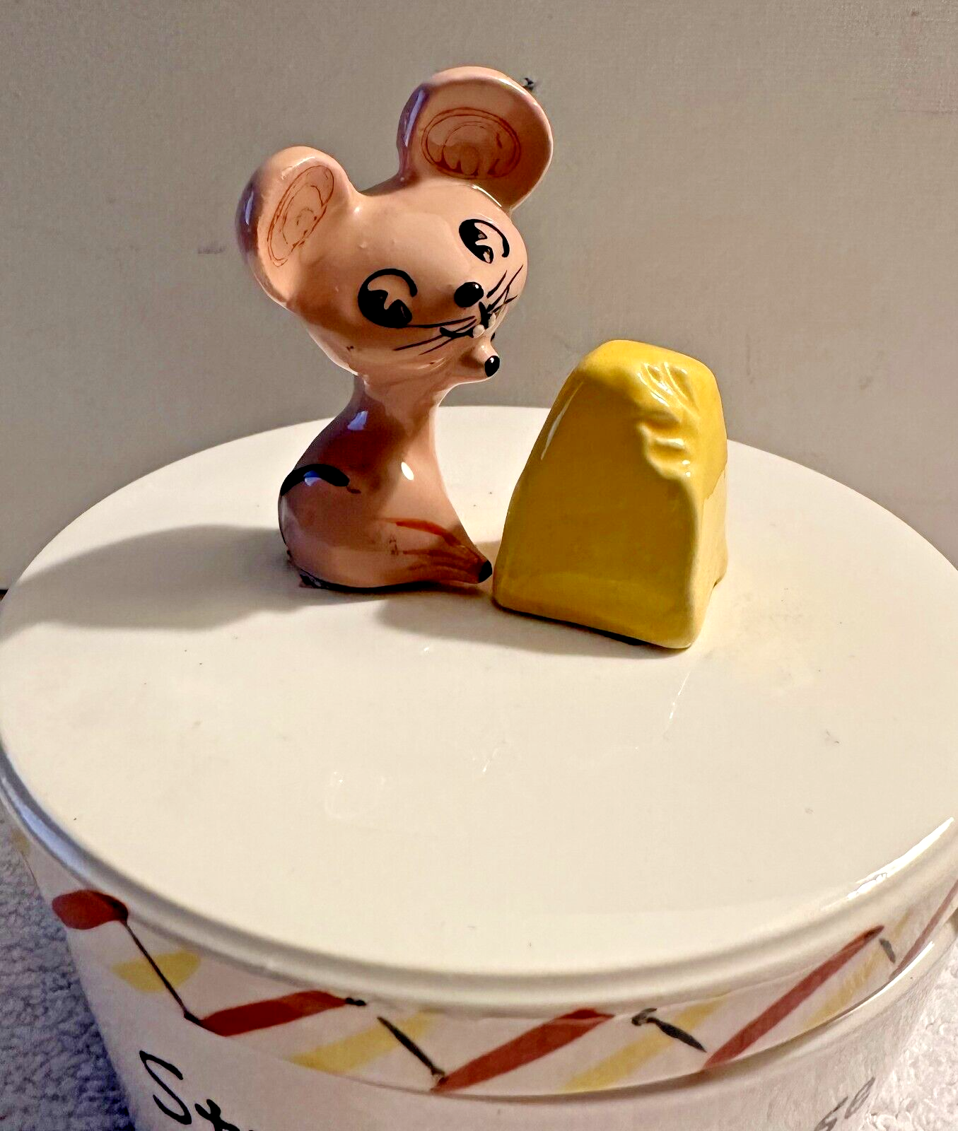 Vintage MCM Holt Howard 1959 STINKY CHEESE Ceramic Lidded Container ...