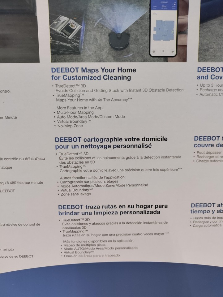 Ecovacs Deebot T8 Robot Vacuum And Mop Cleaner, Precise Laser Black | eBay