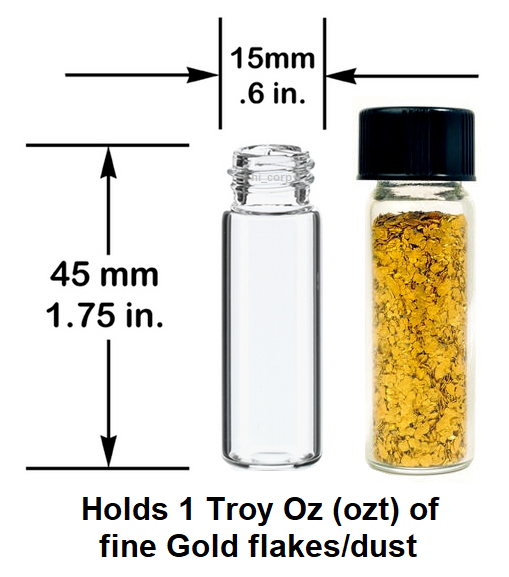4x Glass Gold Vials 1 oz troy (ozt) 4ml Pocket Vault Storage Carry Case ...