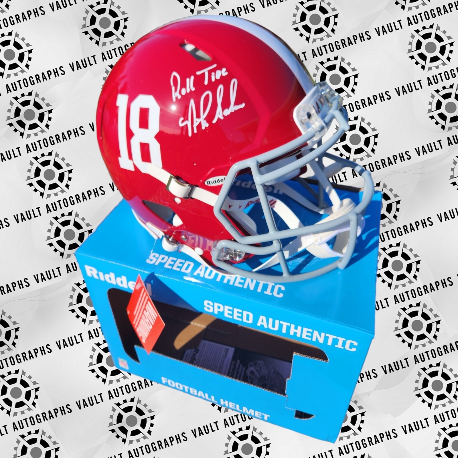 Nick Saban Signed Alabama Riddell Authenic Football Helmet Beckett ...