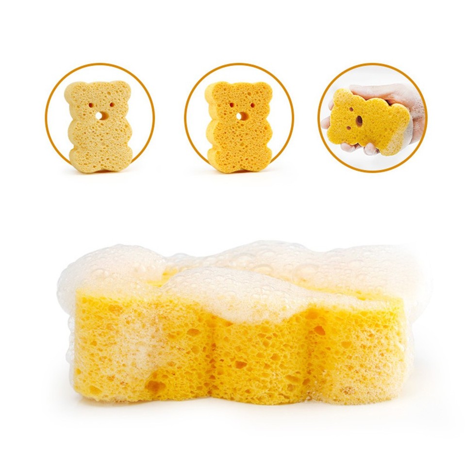 6 PCS Baby Bath Srubber Sponge Loofah Cartoon Bathing Rubbing Pads ...