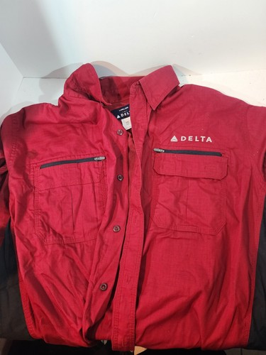 Delta Airlines Lands End Mens XXL Uniform Button Up Shirt Ramp Patriot ...