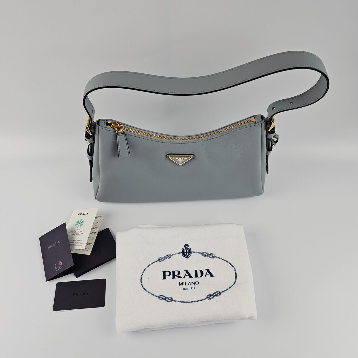 PRADA Aimée Medium $2950 Opaline Leather Shoulder Bag New PRADA Aimée Medium $2950 Opaline Leather Shoulder Bag New