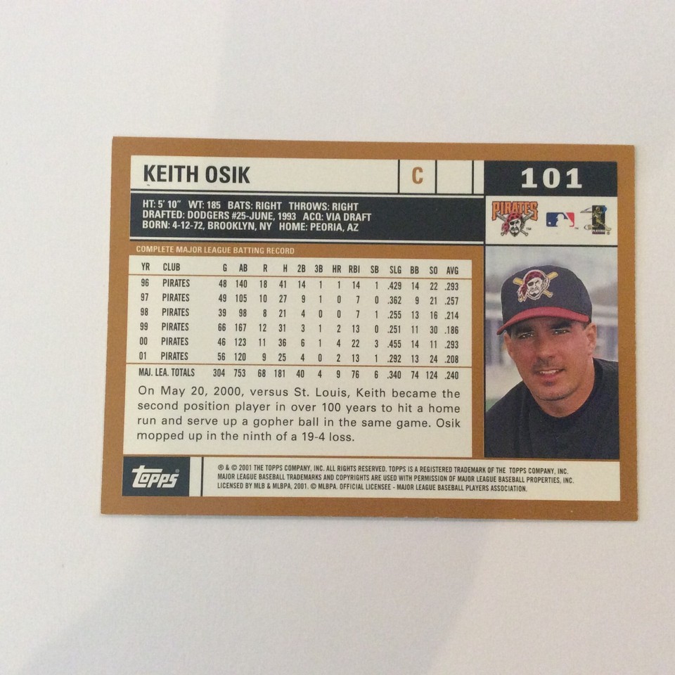2002 Topps #101 Keith Osik Pittsburgh Pirates | eBay