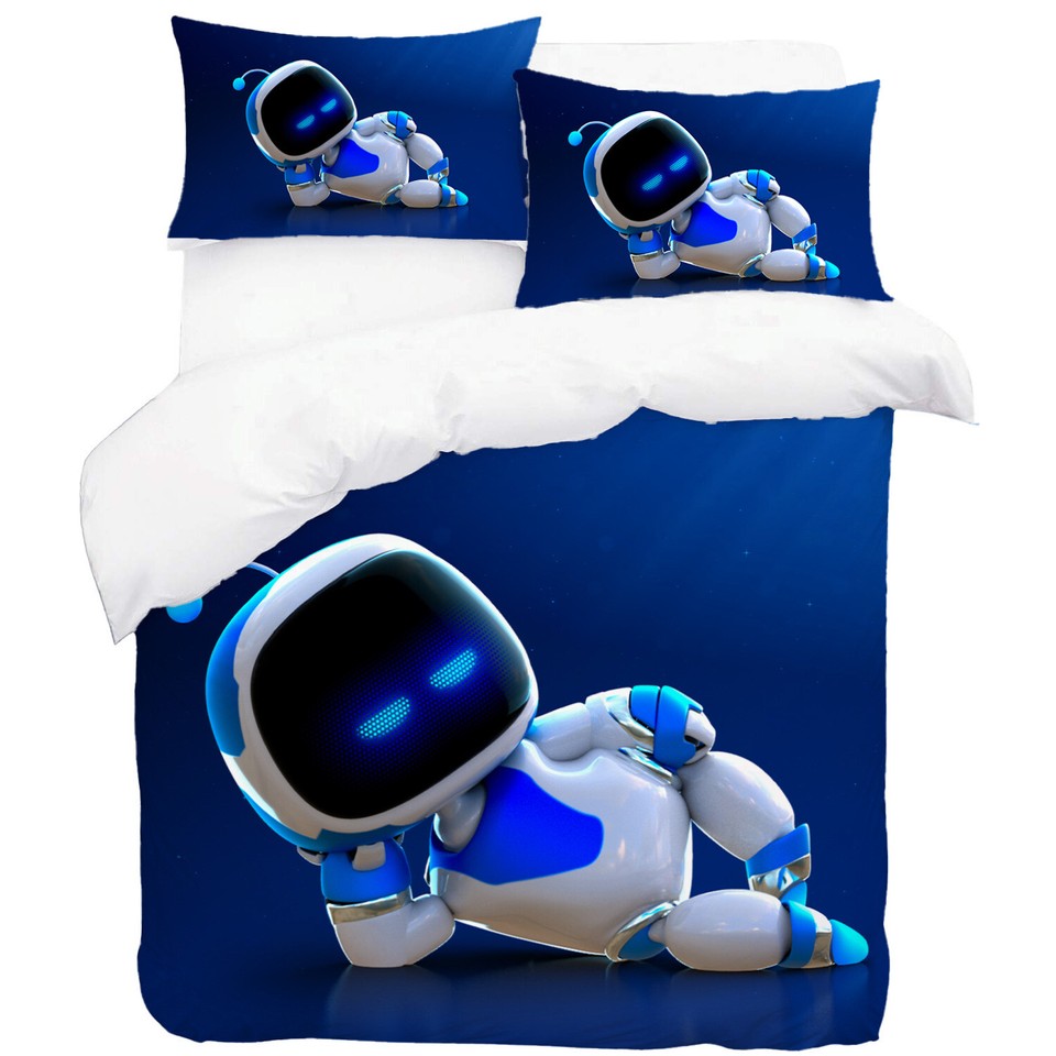 Astro Bot Kids 3D Bedding Set Quilt Duvet Cover 2/3 PCS Single Double ...
