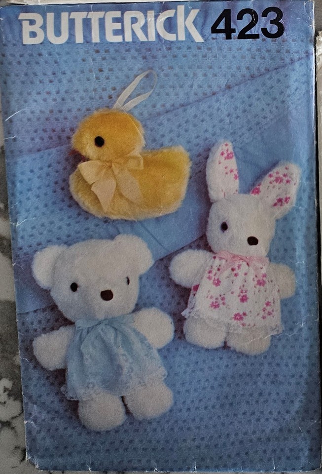 Butterick Sewing Patterns Craft Stuffed Animal Plush Dolls Bears Home+ ...