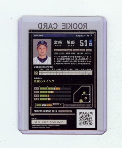 Toshiro Miyazaki 2013 Bandai Owners League 04 Japanese Baseball Rookie ...