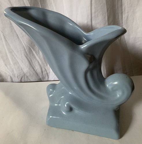 Vintage Light Blue cornucopia vase | eBay