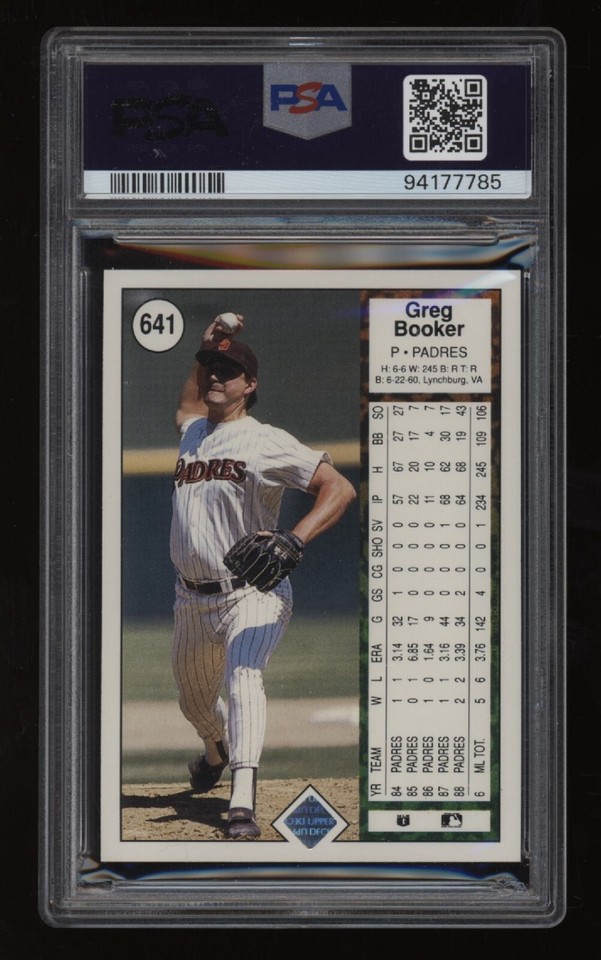 1989 Greg Booker PSA 9 Upper Deck Baseball #641 *NICE* Invest NOW Low ...