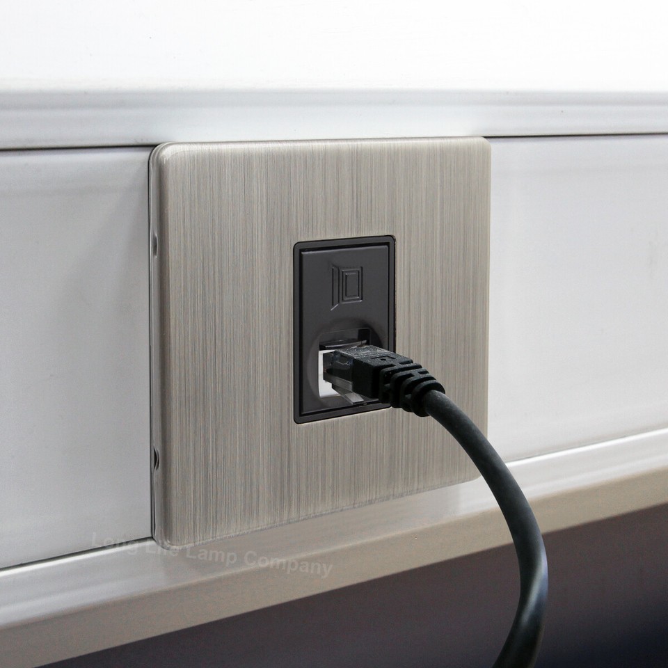 MegaSocket Screwless Slim Flatplate Light Socket & Switches BRUSHED ...