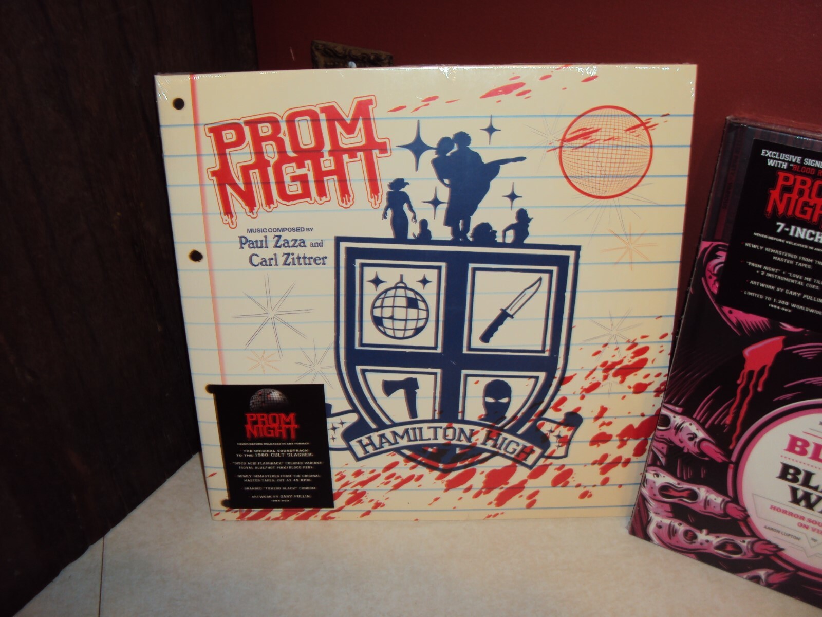 3 LOT PROM NIGHT 2 VINYL VARIANT LP RSD BOOK 7" RED DISCO BALL BLOOD ...