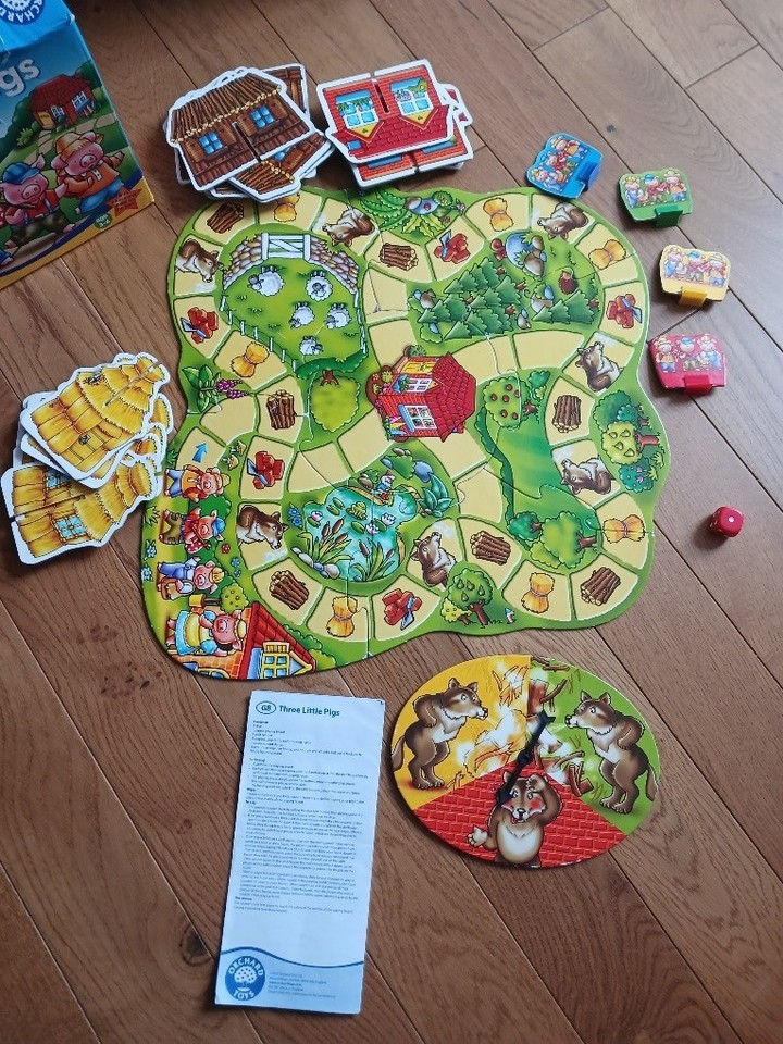 Orchard Toys Three Little Pigs Game, Fun Board Game for Children Age 3 ...