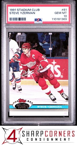 1991 STADIUM CLUB #81 STEVE YZERMAN RED WINGS HOF PSA 10 | eBay Australia