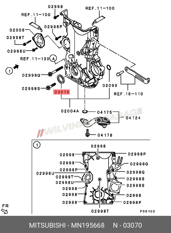 Genuine Front Crankshaft Oil Seal 12-23' Mitsubishi Mirage MN195668 ...