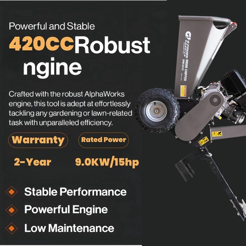 G-Power American sawdust crusher manual engine 420CC with trailer bar ...