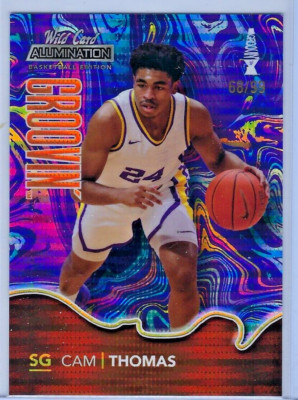 Cameron Cam Thomas - 2021/22 Wild Card Alumination Blue Groovin Holo ...