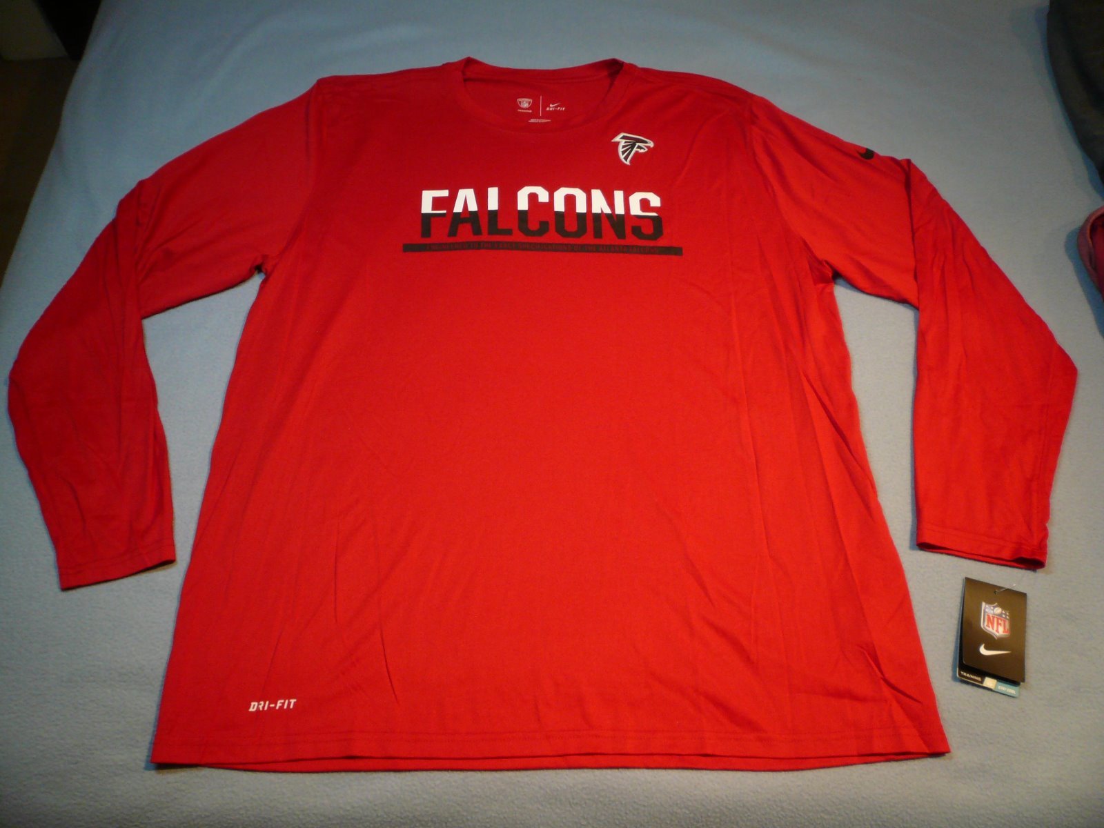 Nike Atlanta Falcons Sideline 2XL BRAND NEW shirt Long Sleeve dri fit ...
