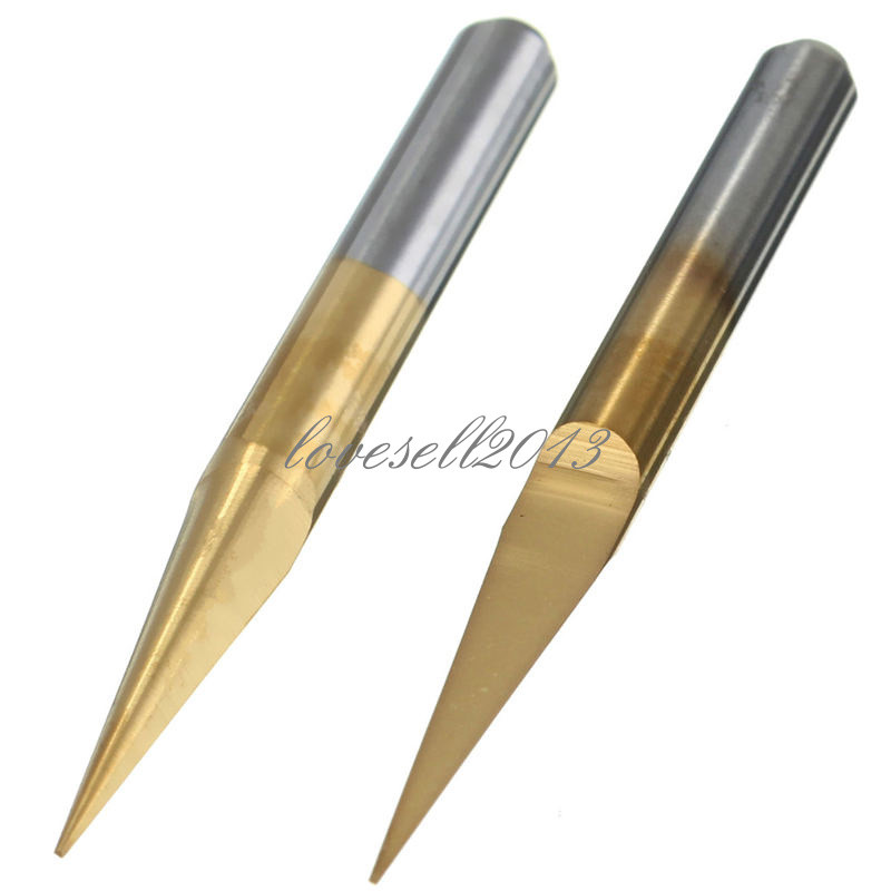 5PCS 3.175mm Carbide PCB Engraving Bits CNC Router Tool 10 Degrees 0 ...