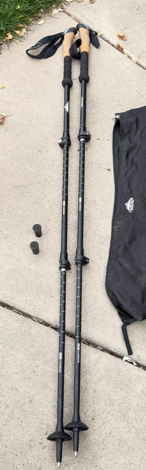 Set of Cascade Mountain tech CMT Carbon Trekking Poles 100-135CM Black ...