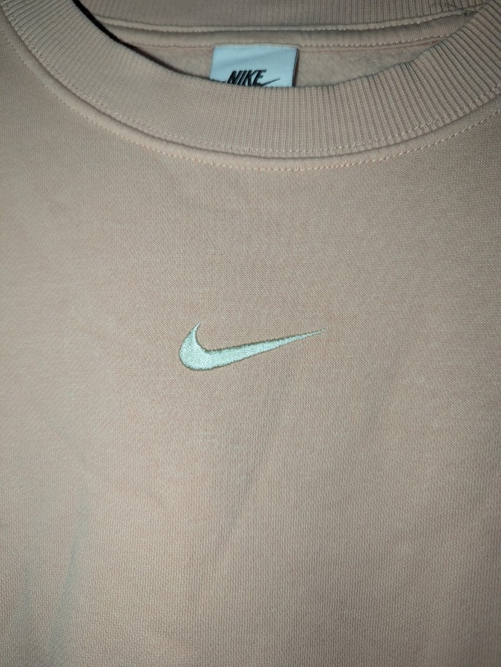 Nike Men's Sweatshirt Pink Size small Embroidered Nike Symbol Logo Crew ...