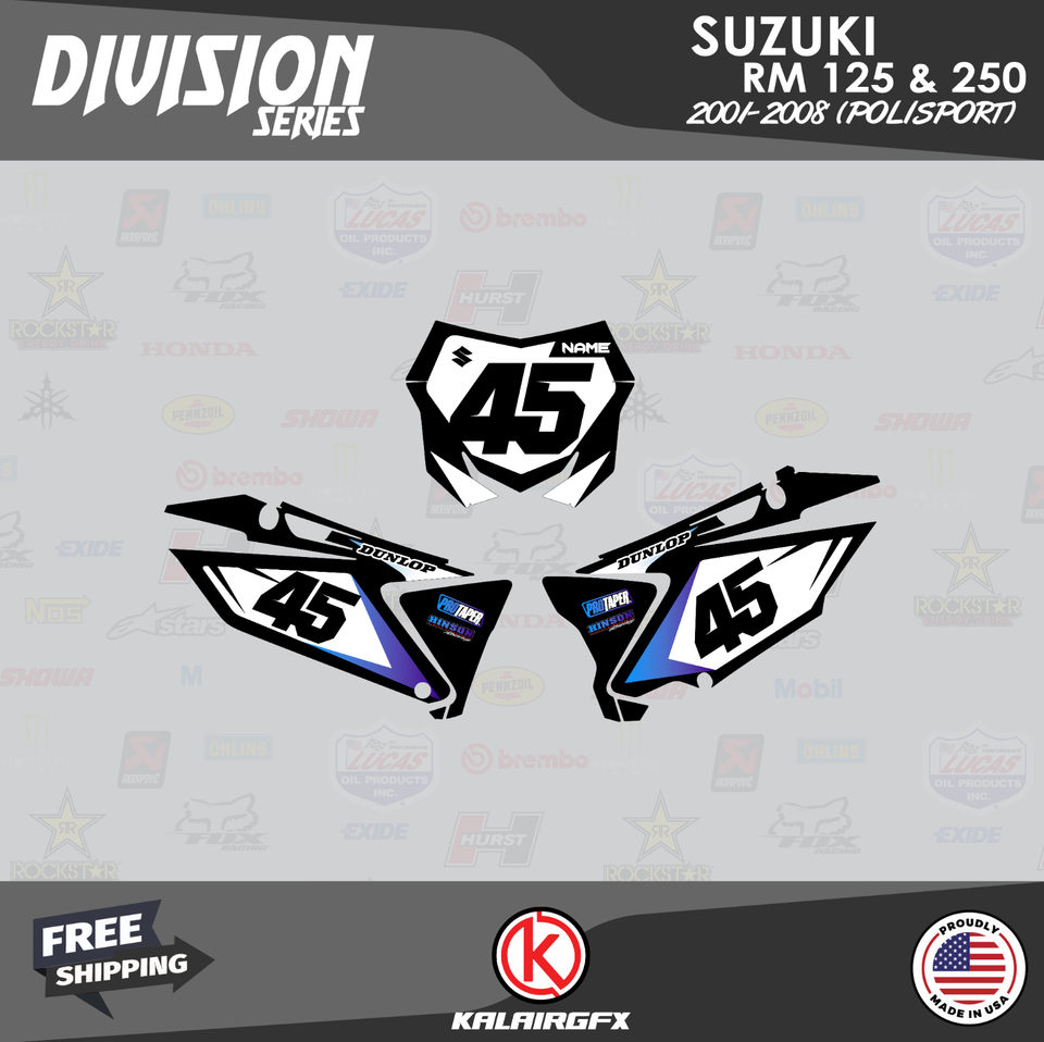 Graphics Kit for SUZUKI RM125 250 2001-08 POLISPORT RESTYLE division ...