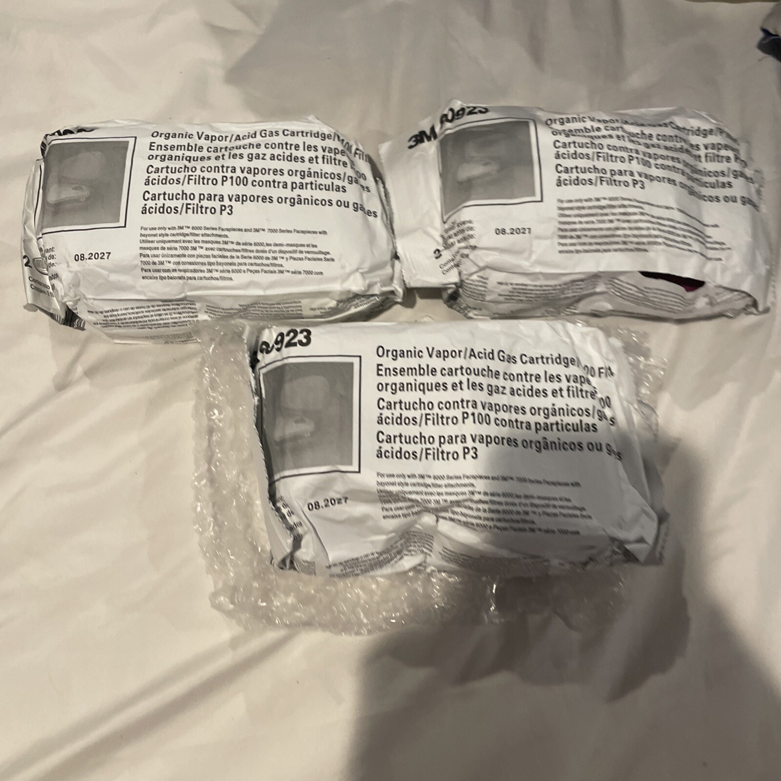 Lot Of 3 3M 60923 P100 2 Filter Cartridge Replacements Exp. 08/2027 | eBay