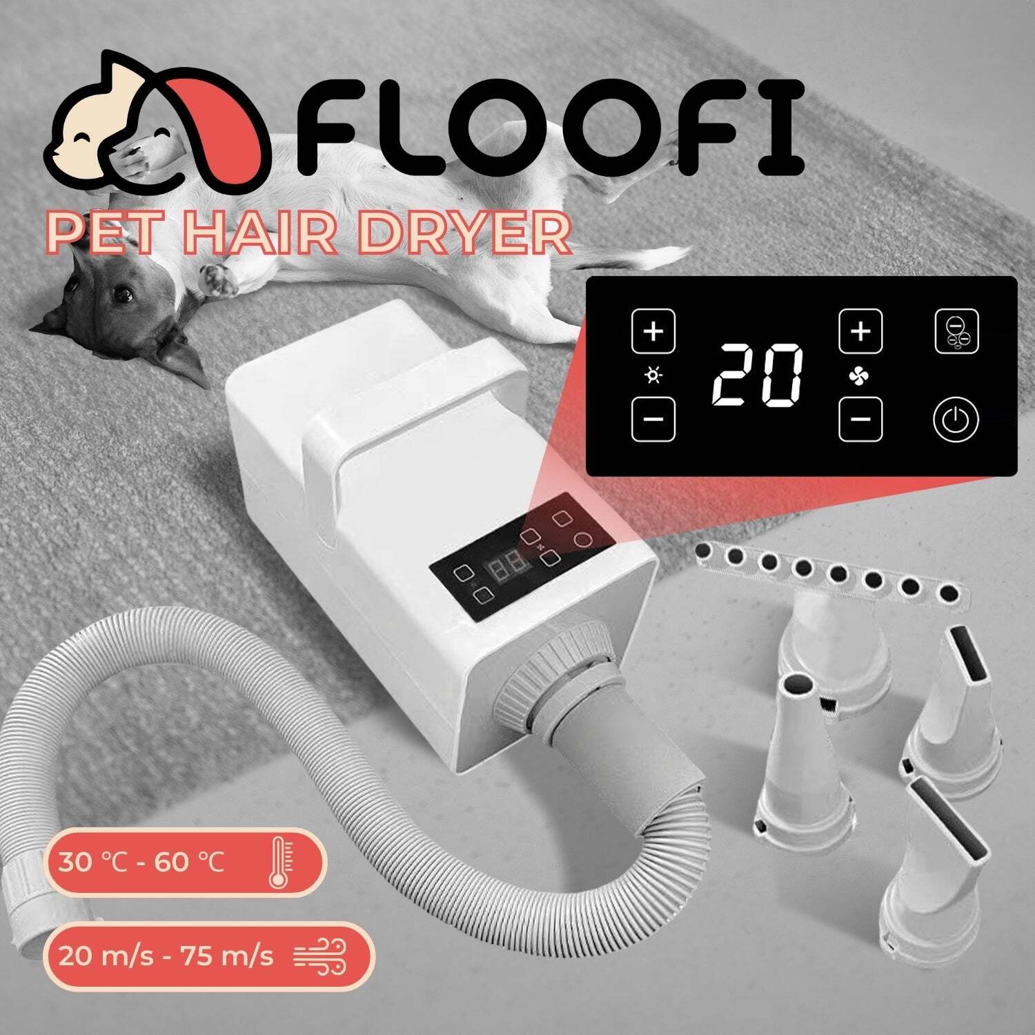Floofi Pet Hair Dryer (White) FI-PHD-116-DY | eBay