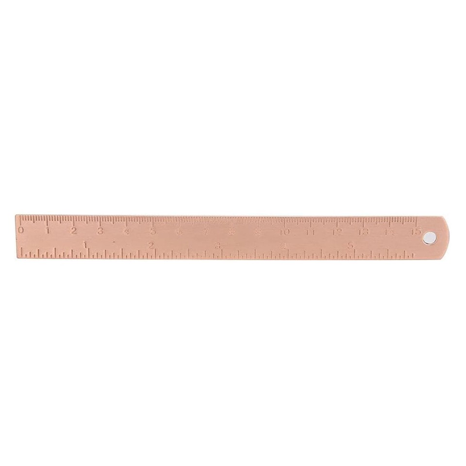 Copper Ruler Handy Metric inch Metal Ruler for Engineering Line Drawing ...